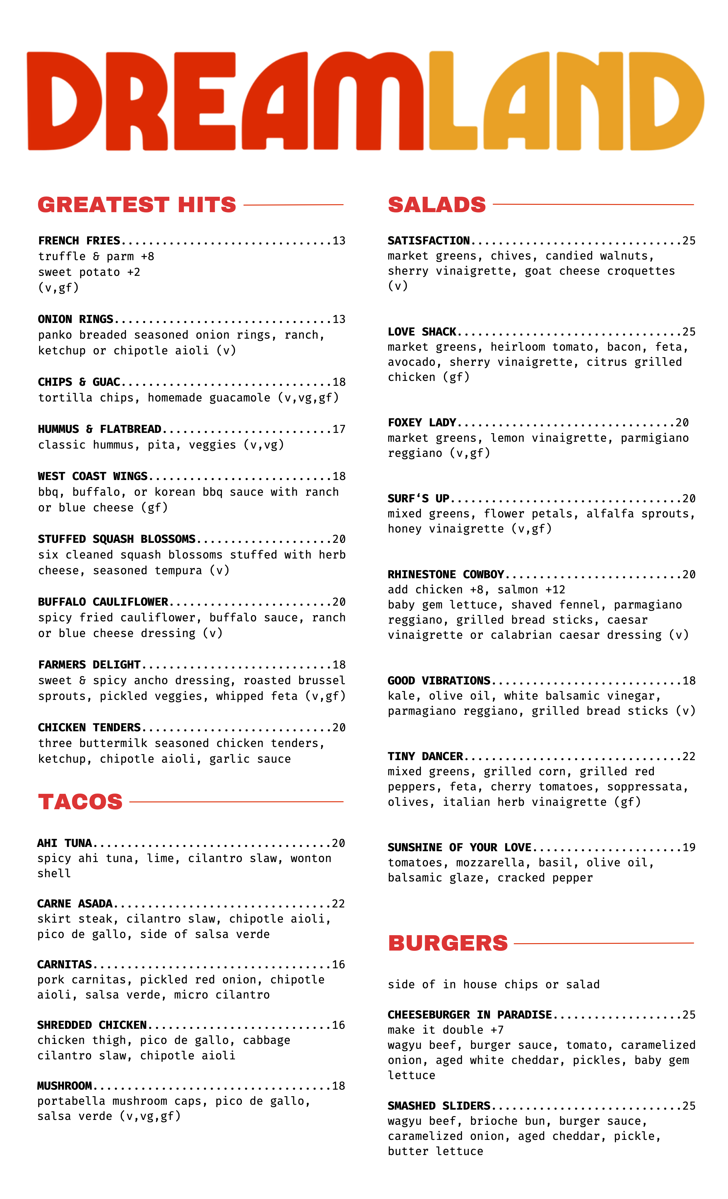 Menu – Aviator Nation Dreamland